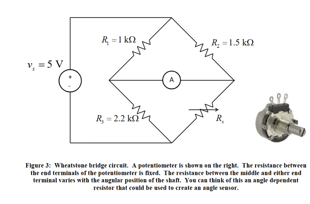 Solved Figure 3: Wheatstone bridge circuit. A potentiometer | Chegg.com