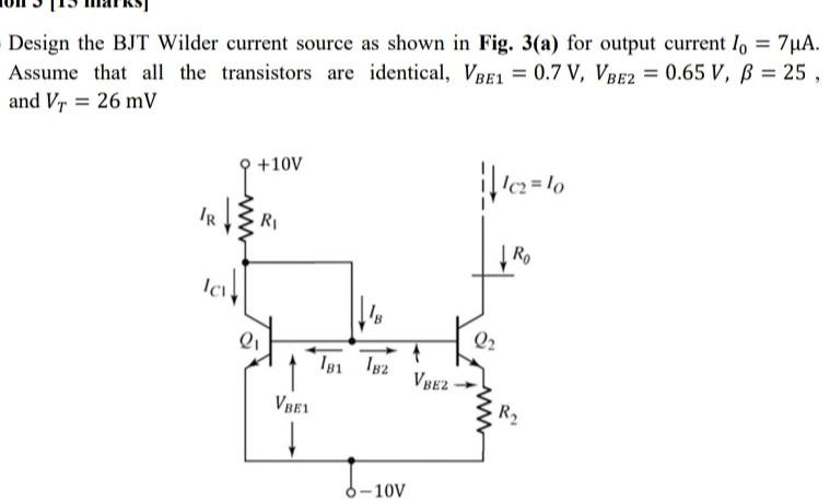 Solved Design the BJT Wilder current source as shown in Fig. | Chegg.com