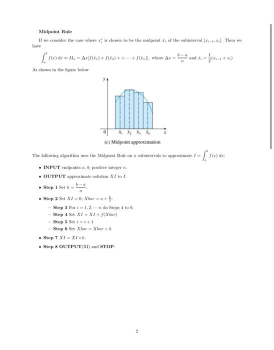 Solved Numerical Approximation of Integrals We often need to | Chegg.com