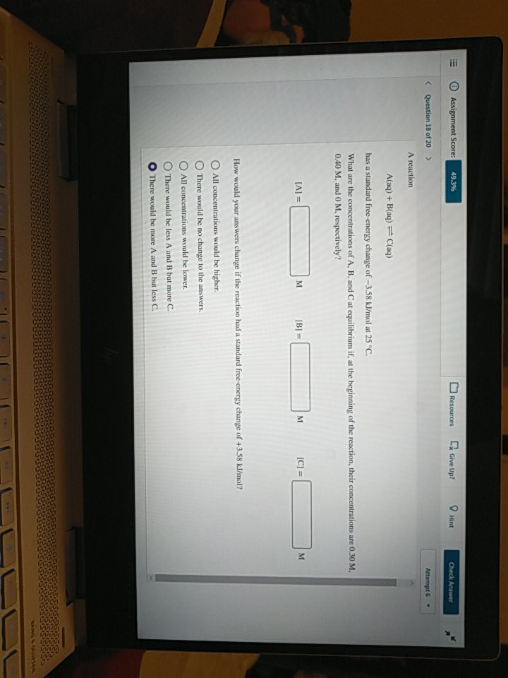 Solved Assignment Score: 49.3% Resources [ Give Up? Hint | Chegg.com