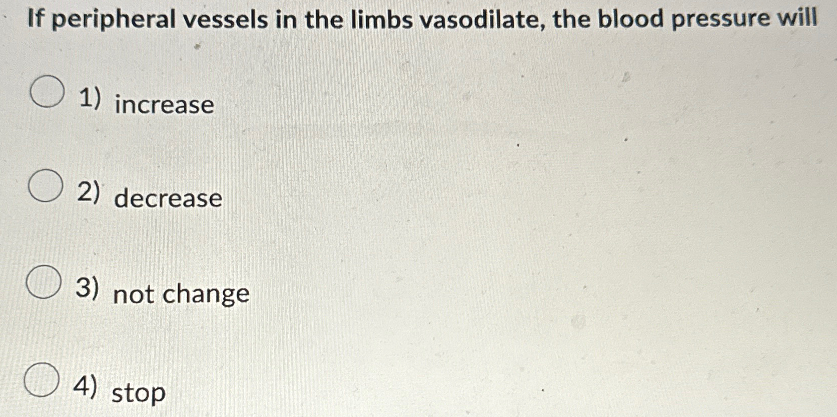 Solved If peripheral vessels in the limbs vasodilate, the | Chegg.com