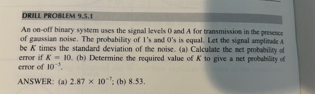Solved An on-off binary system uses the signal levels 0 ﻿and | Chegg.com