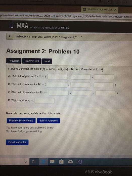 Solved WebWork: Z ENGR 23: X | Chegg.com
