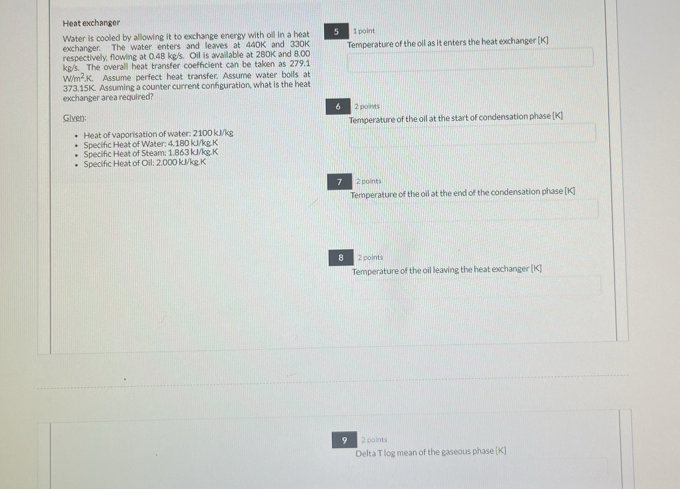 Solved Heat exchangerWater is cooled by allowing it to | Chegg.com