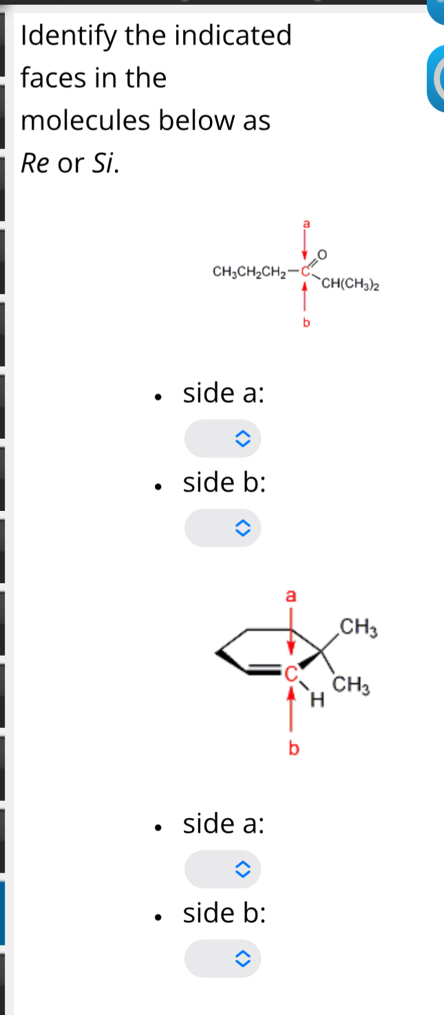 Solved Identify the indicated faces in the molecules below | Chegg.com
