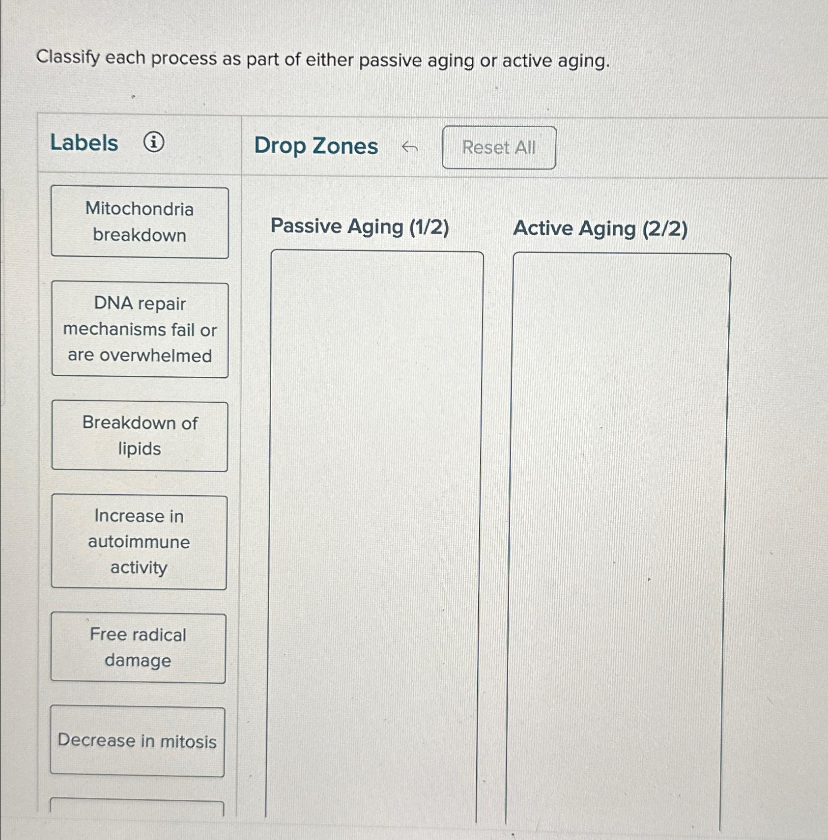 Solved Classify each process as part of either passive aging | Chegg.com Solved Classify each process as part of either passive aging | Chegg.com