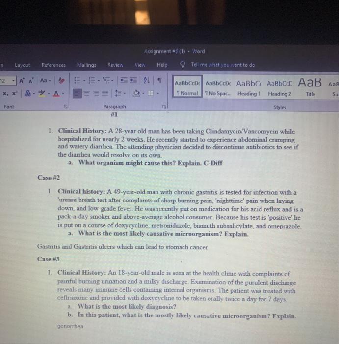Solved Assignments (1) - Word in Layout References Mailing | Chegg.com