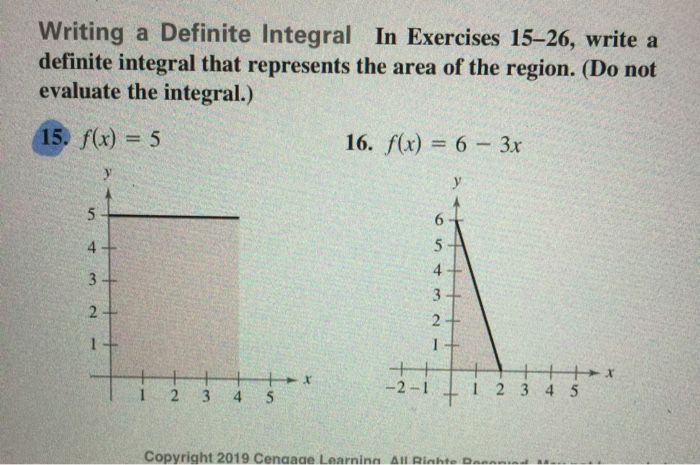 Solved Writing a Definite Integral In Exercises 15–26, write | Chegg.com