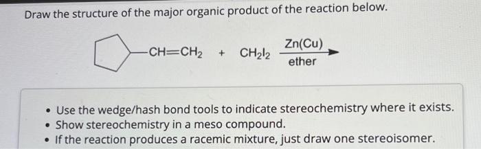 Solved Draw the structure of the major organic product of | Chegg.com