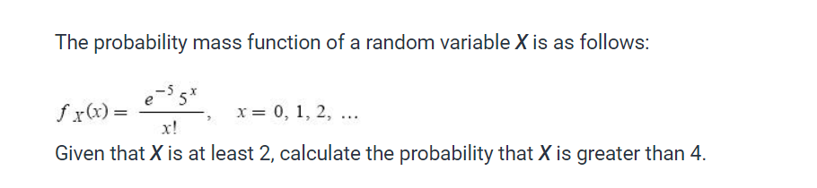 Solved The probability mass function of a random variable x | Chegg.com