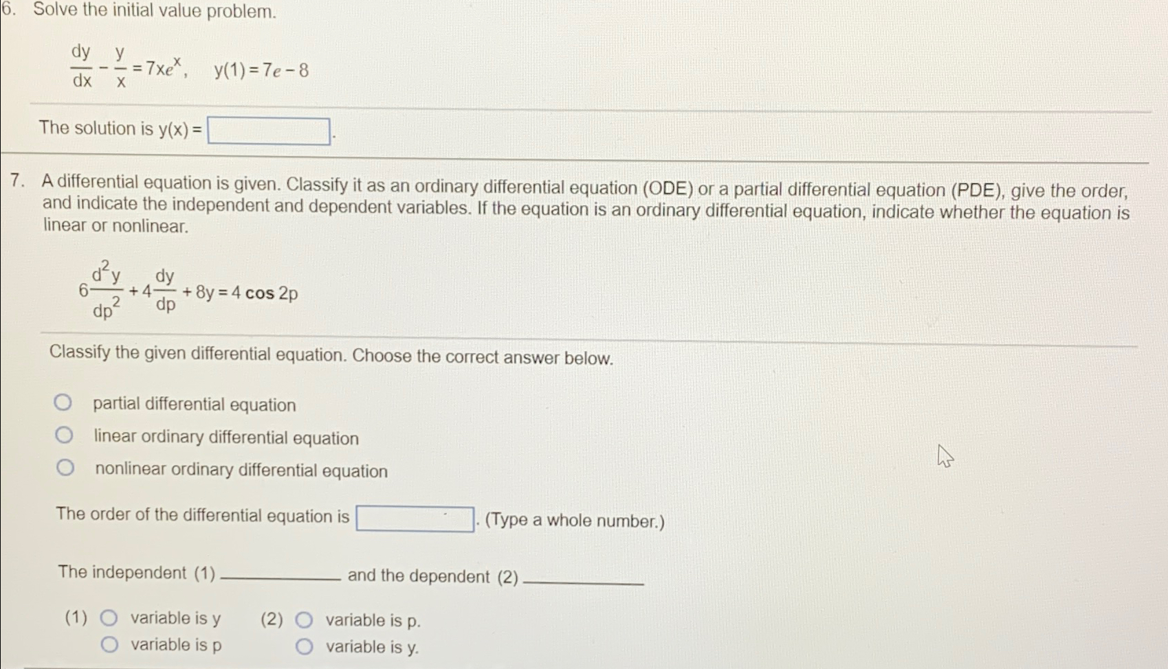 Solved Solve the initial value | Chegg.com