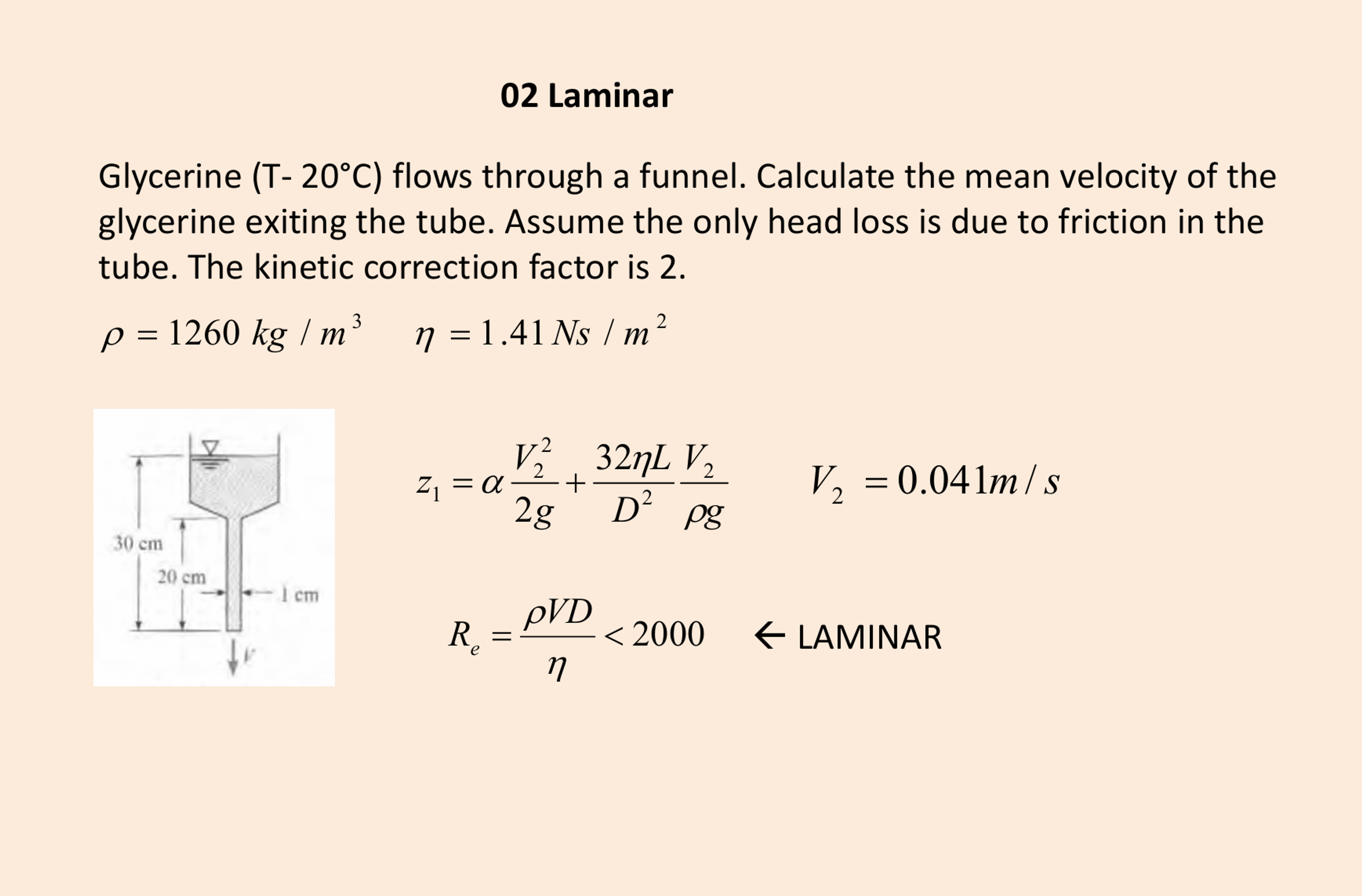 Solved 02 ﻿LaminarGlycerine ( T-20°C ) ﻿flows through a | Chegg.com