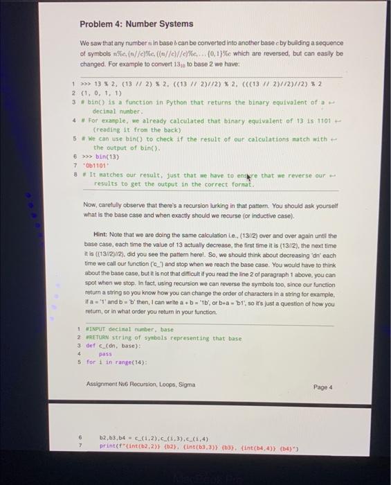 Solved Problem 2: Building Recursion Functions In this | Chegg.com