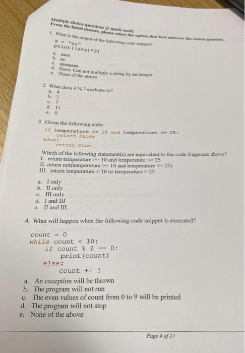 Solved Multiple choice questions are From the listed choice, | Chegg.com