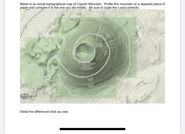 Solved Below is an actual topographical map of Capulin | Chegg.com