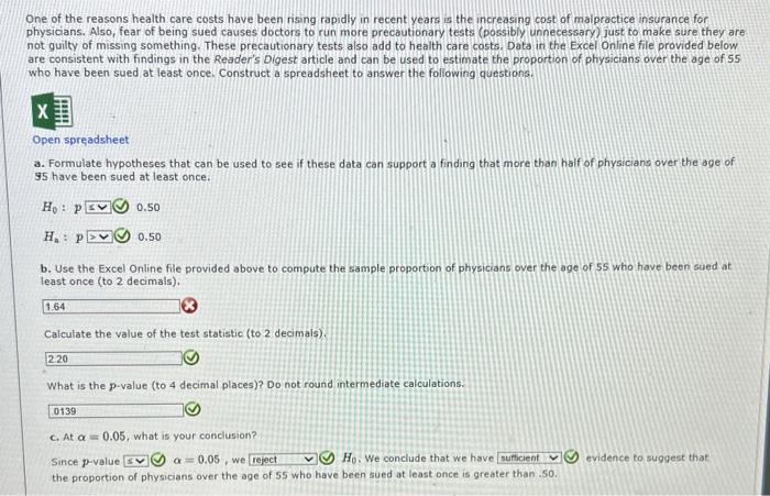 Solved One of the reasons health care costs have been rising | Chegg.com