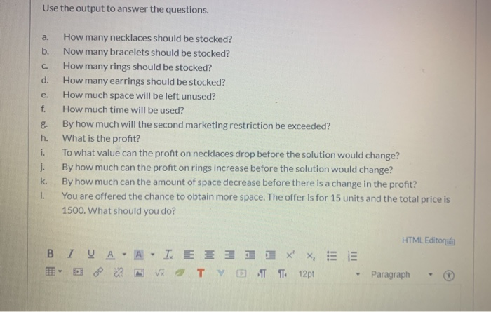 Solved The Lp Problem Whose Output Follows Determines How 