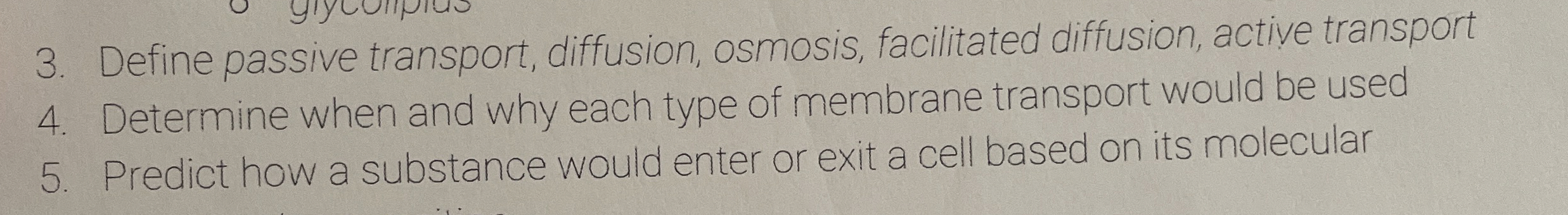 Solved Define passive transport, diffusion, osmosis, | Chegg.com
