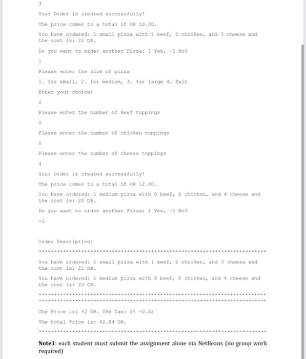Solved Create a class named Pizza that stores information | Chegg.com