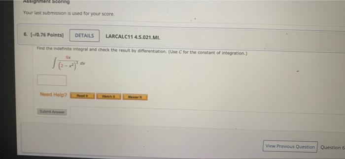 Solved Assignment Scoring Your last submission is used for | Chegg.com Solved Assignment Scoring Your last submission is used for | Chegg.com