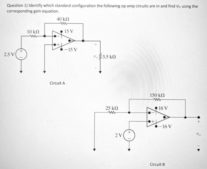 Solved Question 1) Identify which standard configuration the | Chegg.com