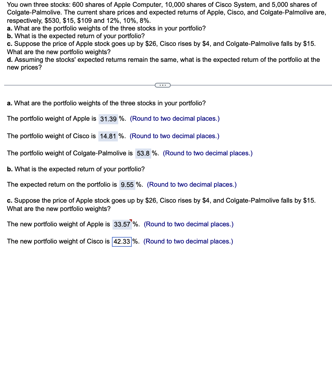 Solved Need help finishing this problem, with answers to C | Chegg.com