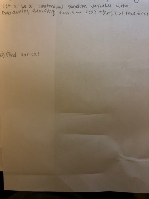 Solved Let X Be A Continious Random Variable With 0650