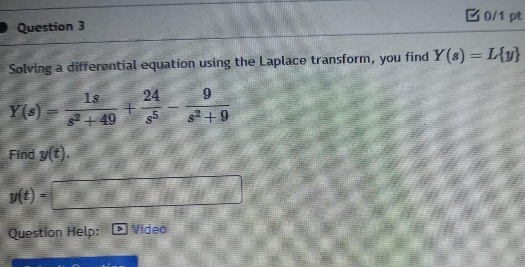 Solved Solving a differential equation using the Laplace | Chegg.com