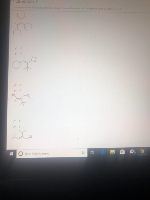 Solved for each of the following alkene, assign the | Chegg.com