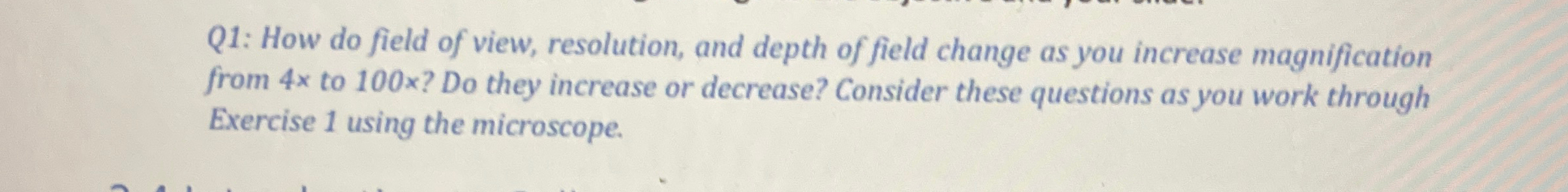 Solved Q1: How do field of view, resolution, and depth of | Chegg.com