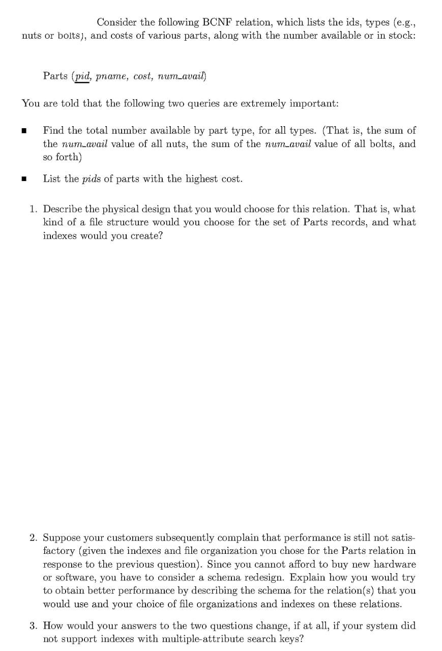 Solved Consider the following BCNF relation, which lists the | Chegg.com