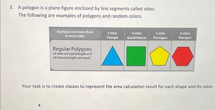 Solved 3. A polygon is a plane figure enclosed by line | Chegg.com