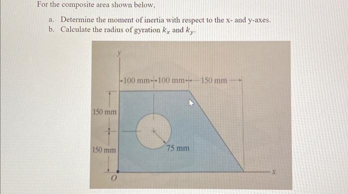 Solved For the composite area shown below, a. Determine the | Chegg.com