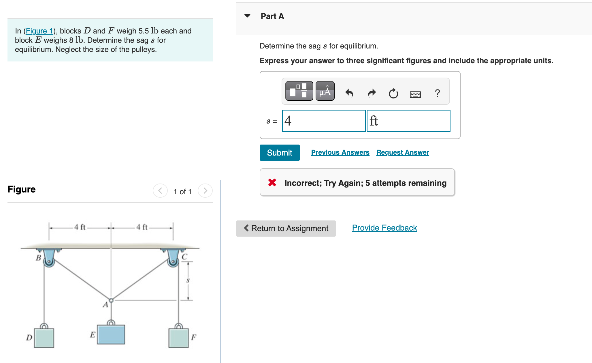 Solved In (Figure 1), ﻿blocks D ﻿and F ﻿weigh 5.5lb ﻿each | Chegg.com