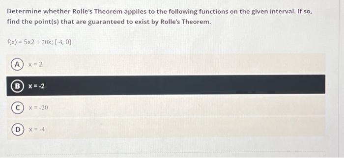 Solved determine whether rolle's theorem applies to the | Chegg.com