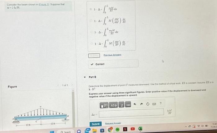 Solved Consider the beam shown in (Egve 1) Suppose tha: | Chegg.com