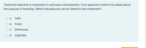 Solved Technical expertise is important in curriculum | Chegg.com