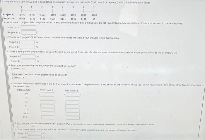Solved 4. Whot is eoch projects Noy? Negative values, if | Chegg.com