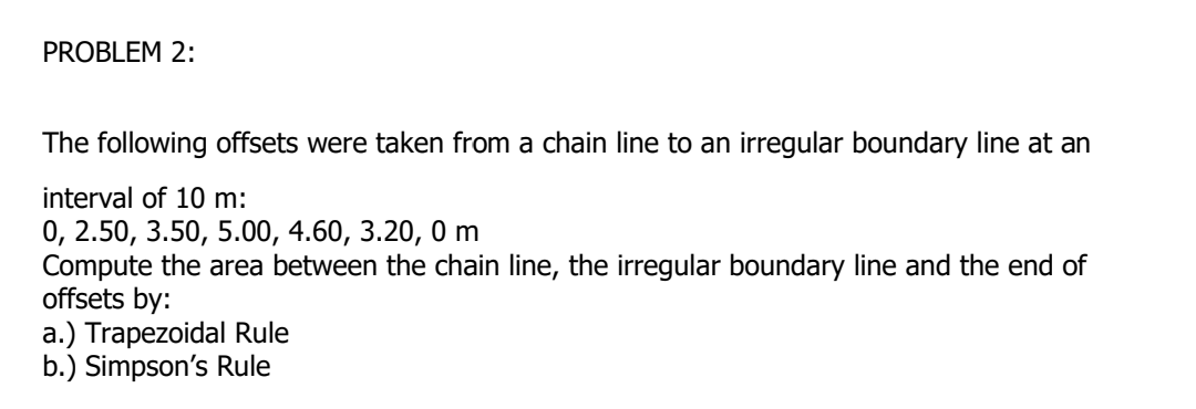 Solved PROBLEM 2: The following offsets were taken from a | Chegg.com
