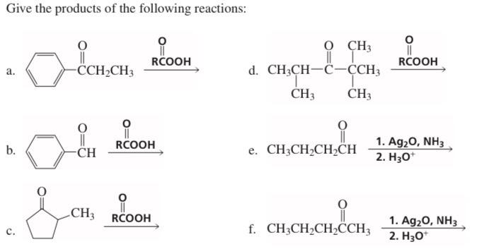 Solved Give the products of the following reactions: 요 RCOOH | Chegg.com