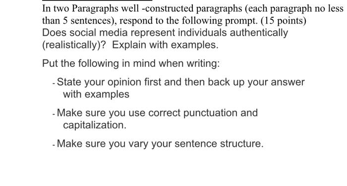 In two Paragraphs well -constructed paragraphs (each | Chegg.com