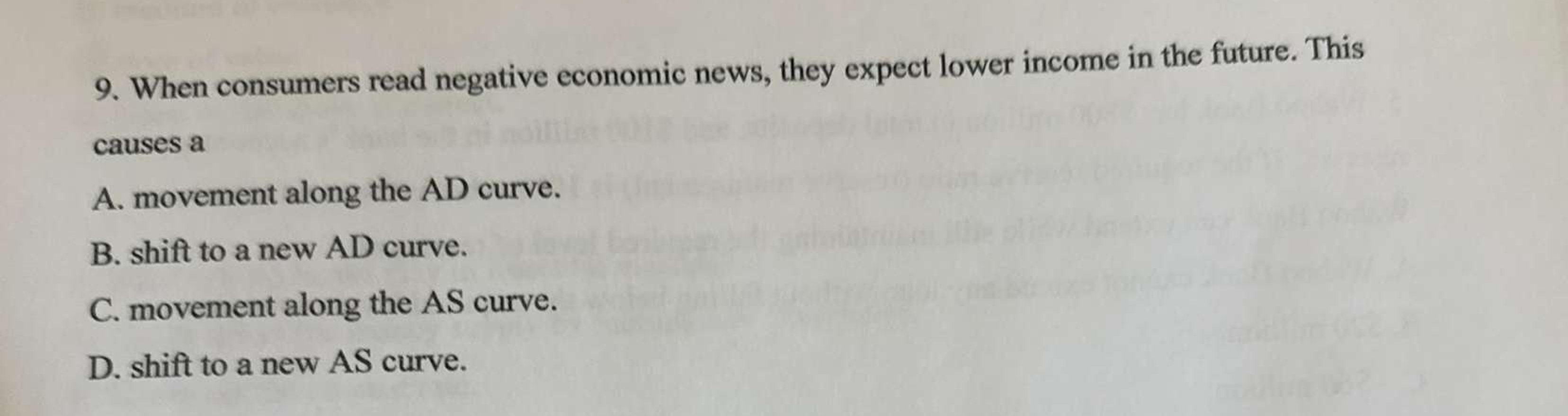 Solved When consumers read negative economic news, they | Chegg.com