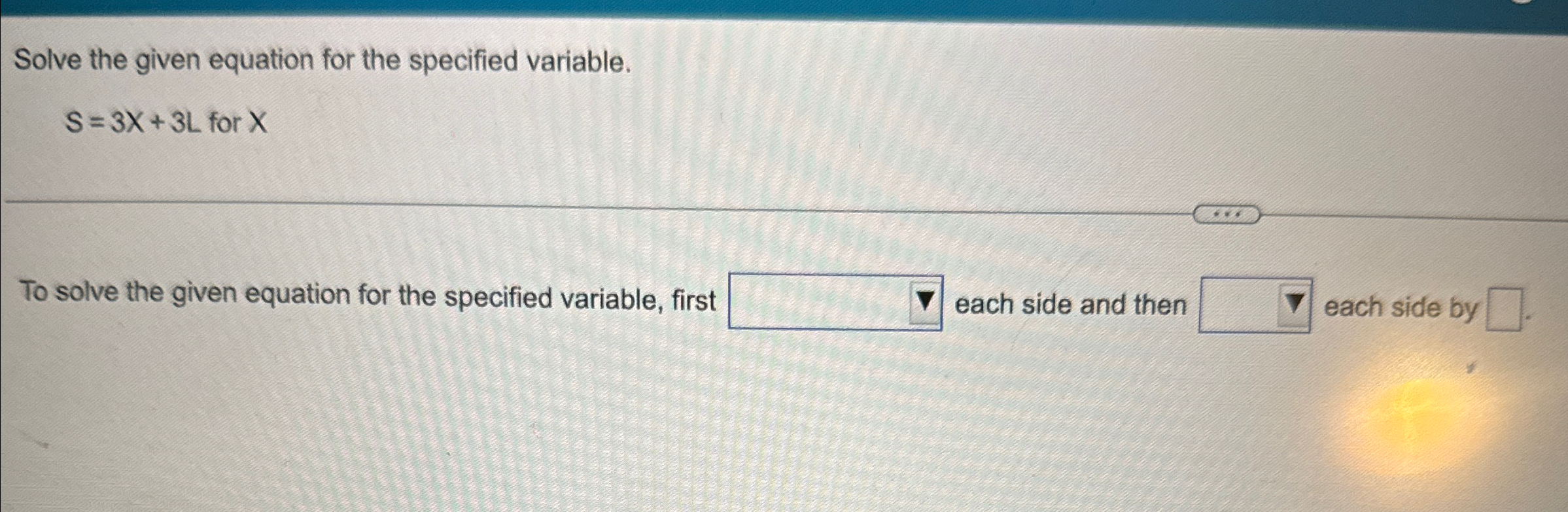 Solved Solve the given equation for the specified | Chegg.com