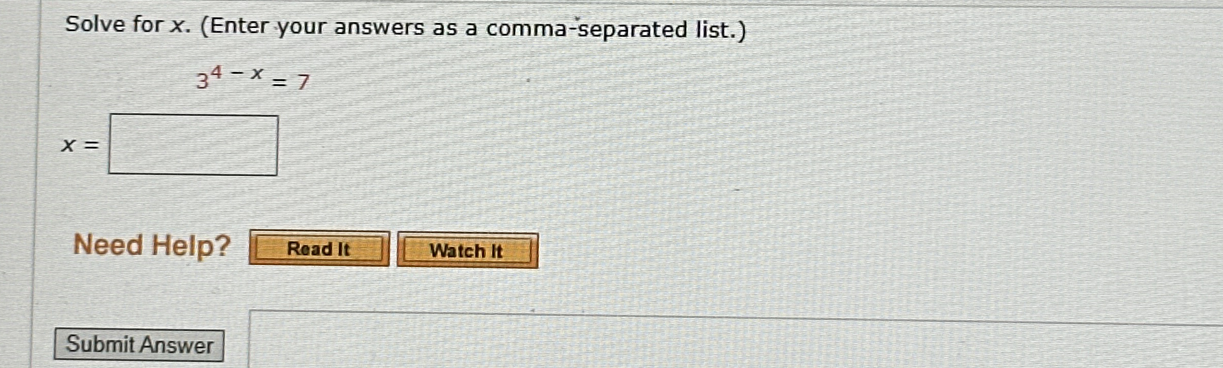 Solved Solve for x. (Enter your answers as a comma-separated | Chegg.com