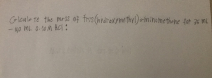 Solved Calculate the mrss of this (hydroxymethyl)-mino me | Chegg.com