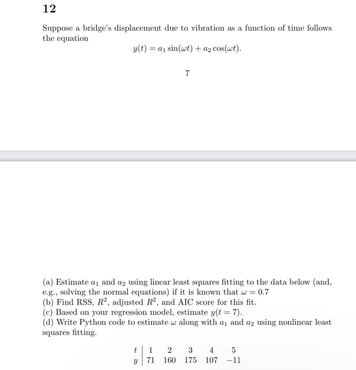 Solved SOLVE C NO PYTHON!!! Only math2Suppose a bridge's | Chegg.com