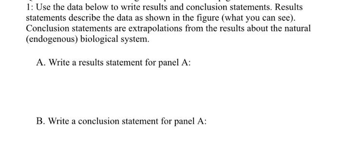 Solved 1: Use the data below to write results and conclusion | Chegg.com