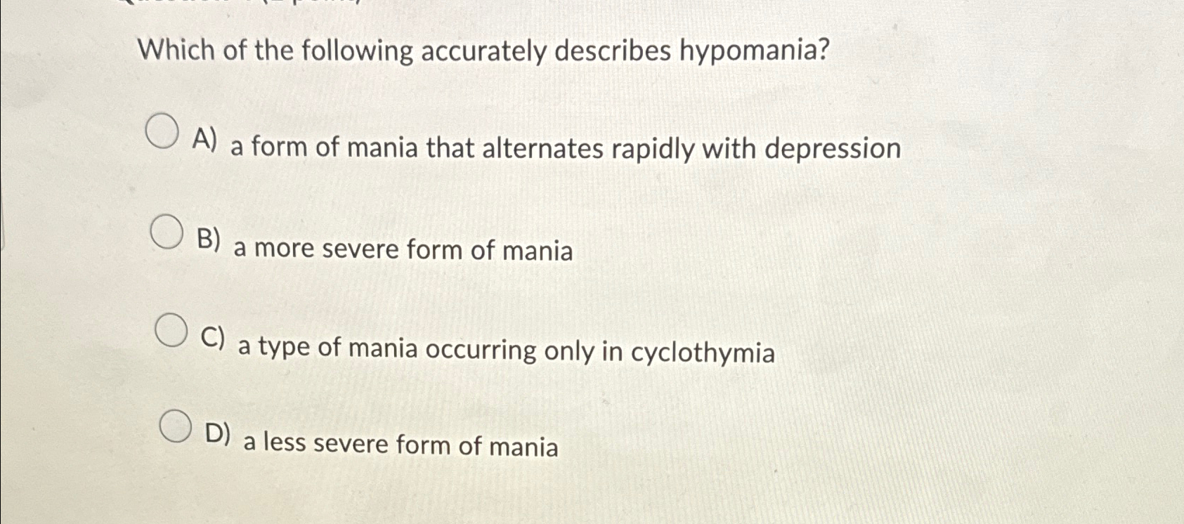 Solved Which of the following accurately describes | Chegg.com