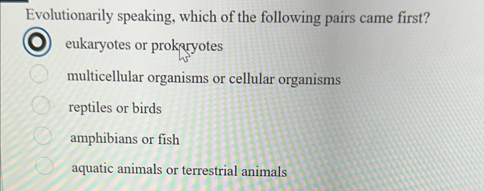 Solved Evolutionarily speaking, which of the following pairs | Chegg.com