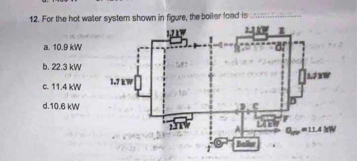 12. For the hot water svstem shown in figure, the | Chegg.com 12. For the hot water svstem shown in figure, the | Chegg.com